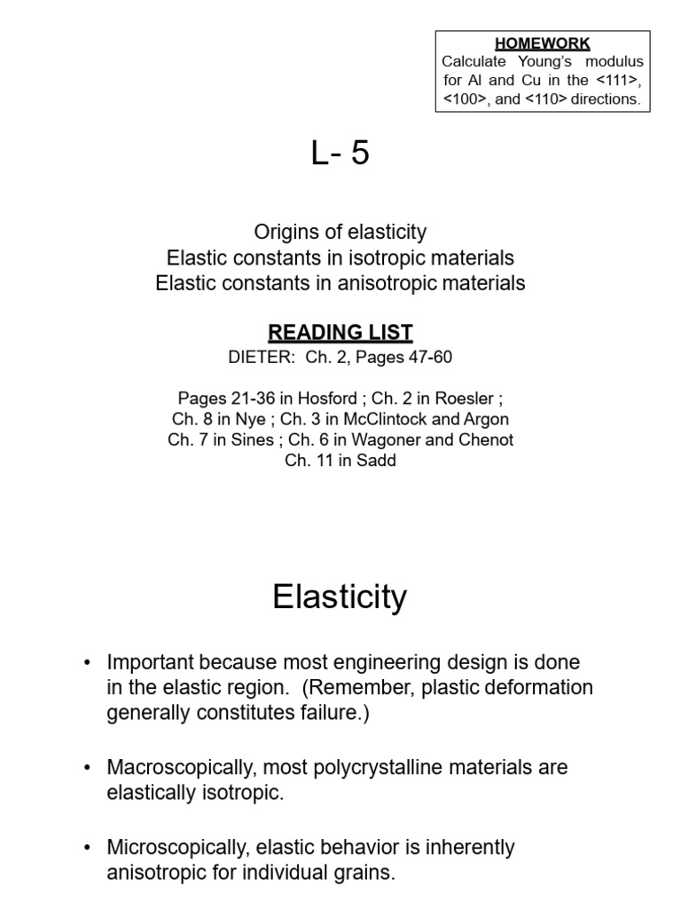 L5 | PDF | Elasticity (Physics) | Young's Modulus