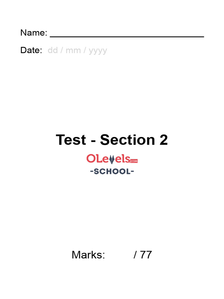 Section 2 Test QP | PDF