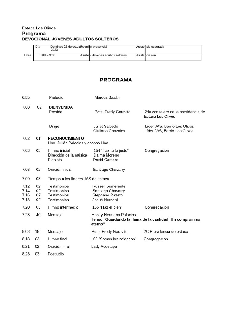Estaca Los Olivos | PDF
