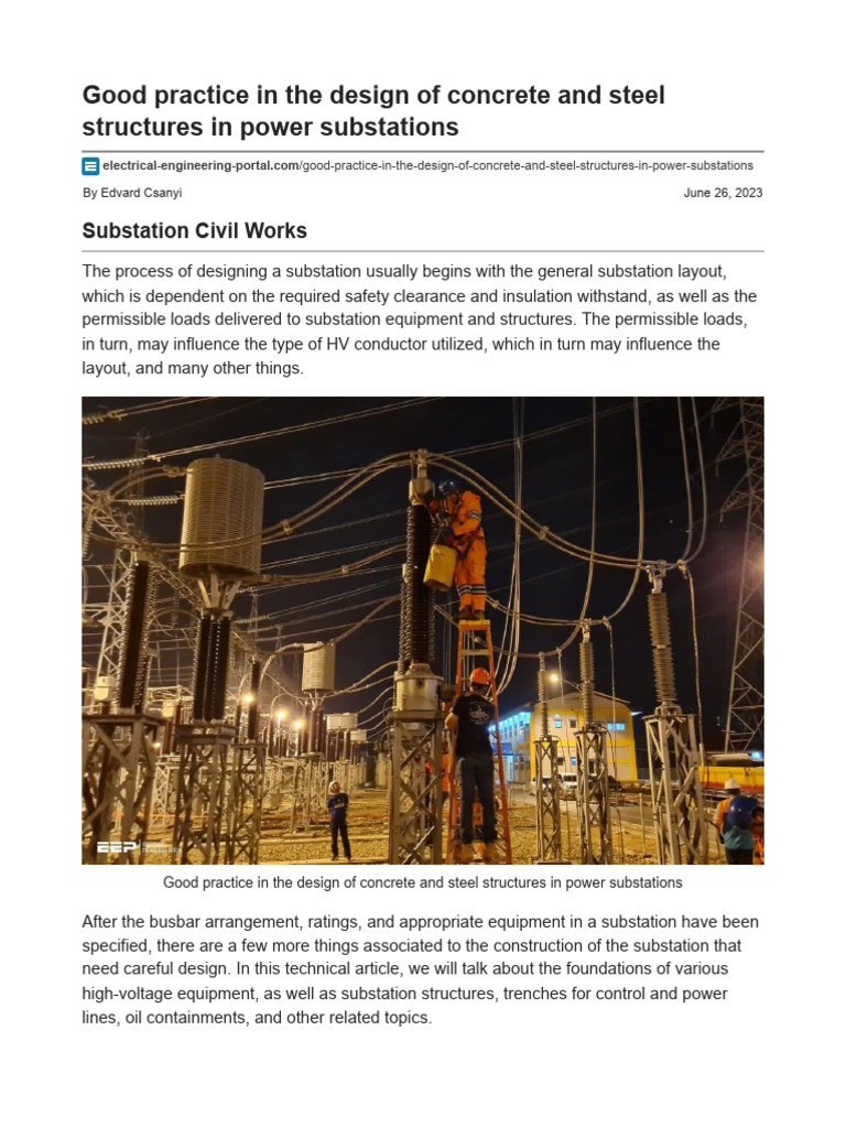Good Practice in The Design of Concrete and Steel Structures in Power ...