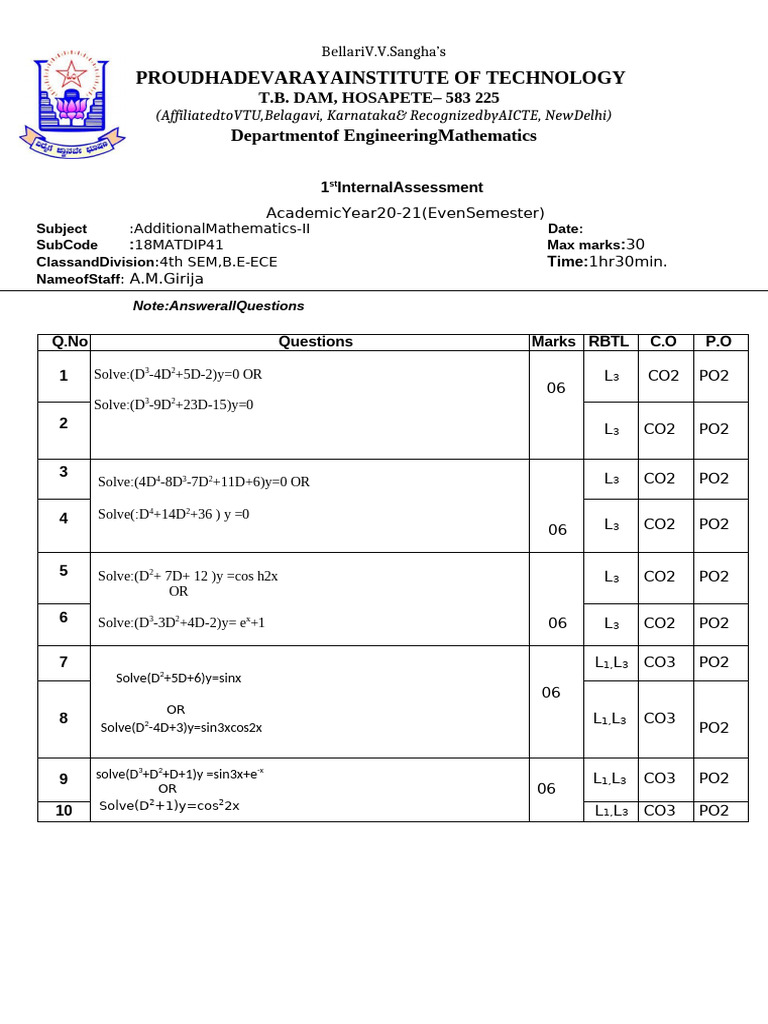 2020-21 dip maths First -IA | PDF