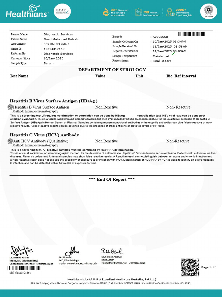 Nasri Mohamed Robleh | PDF | Hepatitis C | Hepatitis B