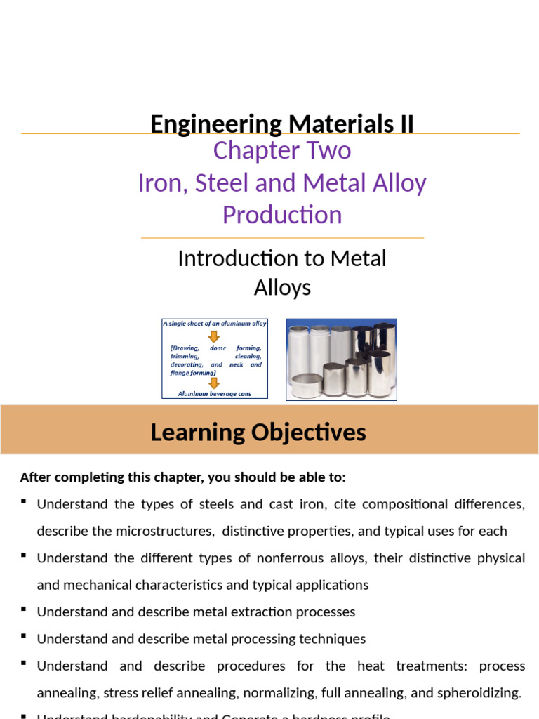 CH 2 L 1 [Introduction to Metal Alloys] | PDF | Steel | Alloy