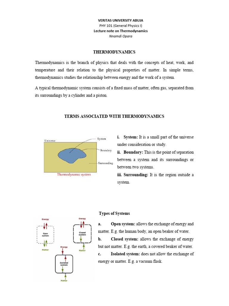 D. Thermodynamics - Terms, Laws & Applications | PDF | Heat ...