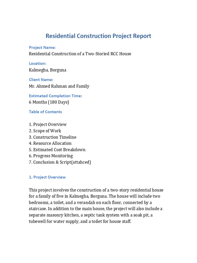 Residential_Construction_Project_Report | PDF
