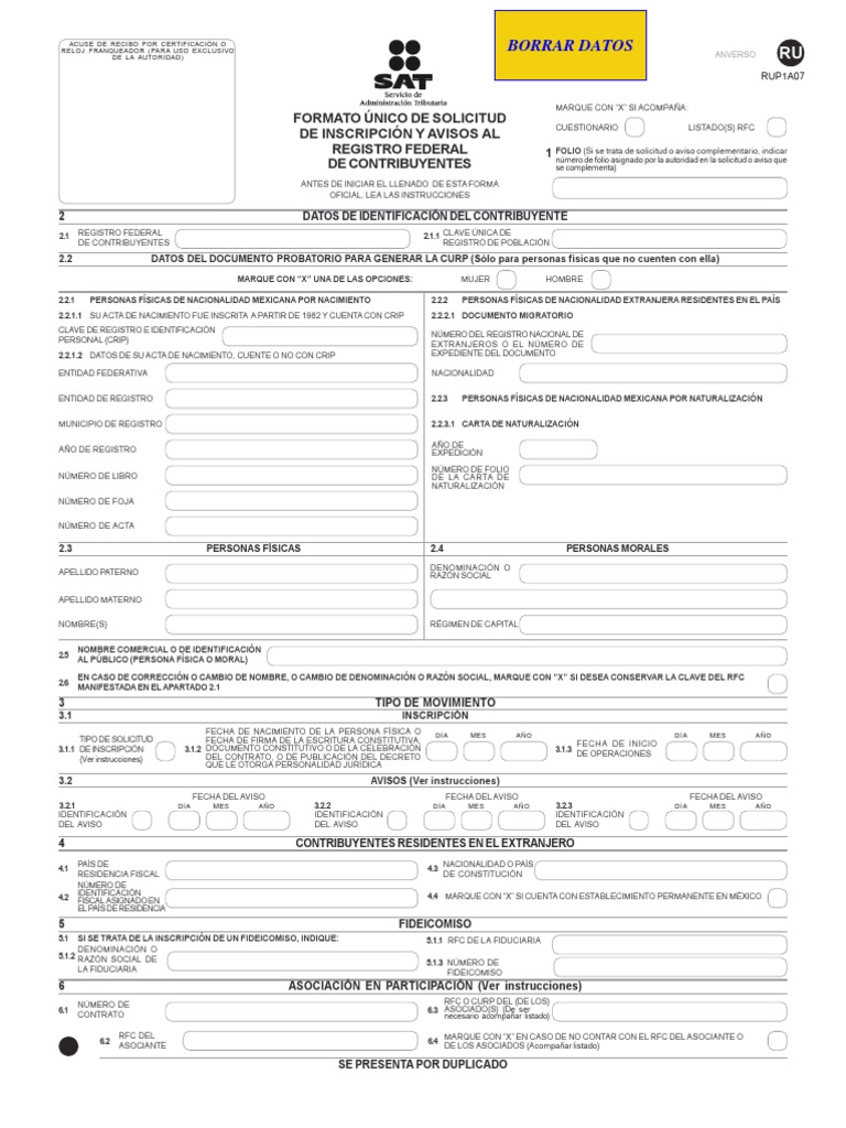 FormaRUinscripcion SAT | Liquidación | Gobierno