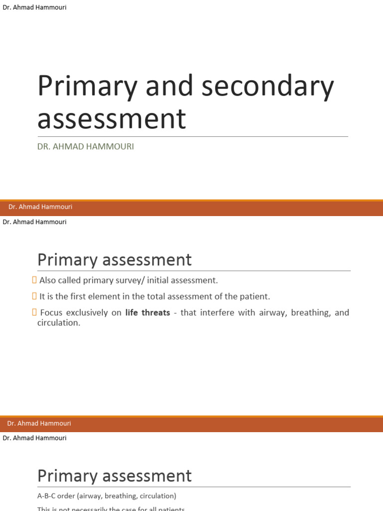 Primary Assessment in Emergency Care | PDF | Thorax | Medical Specialties