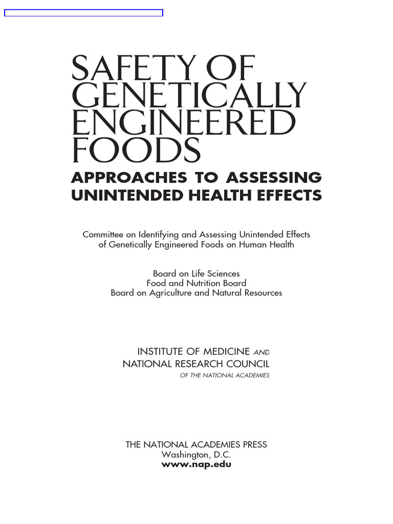 Committee on Identifying and Assessing Unintended Effects of ...