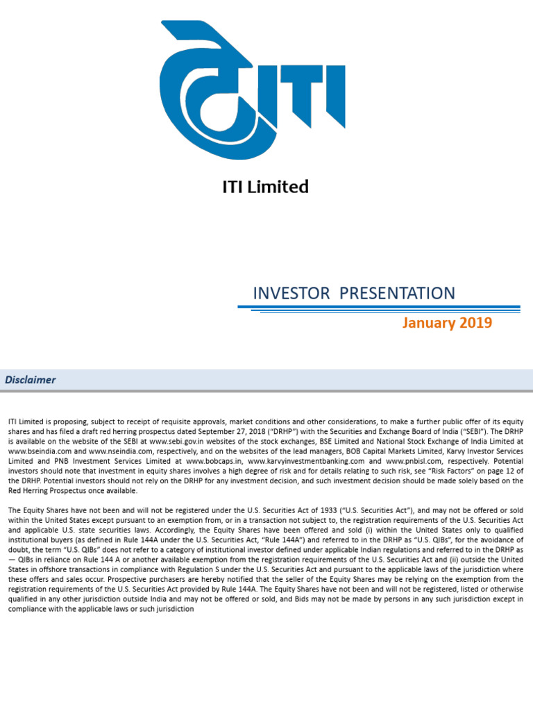 ITI Roadshow Presentation | PDF | Computer Network | Securities (Finance)