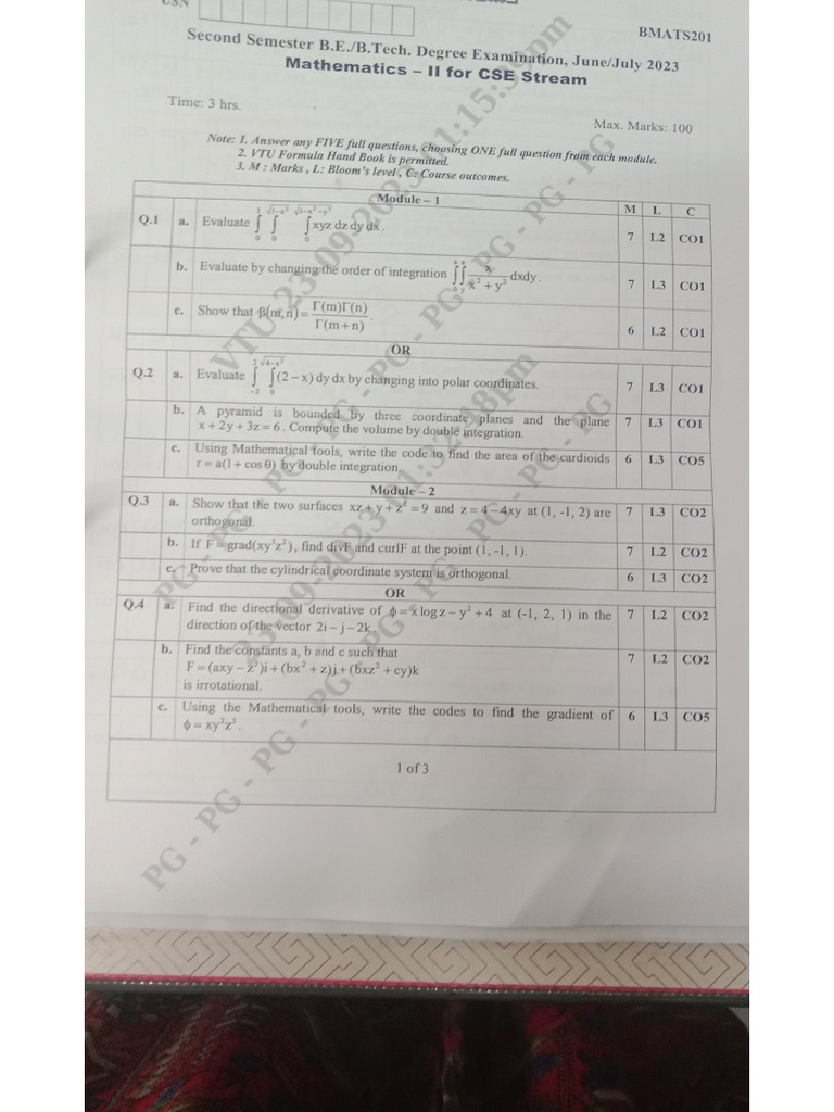Maths Previous Year Qp's | PDF