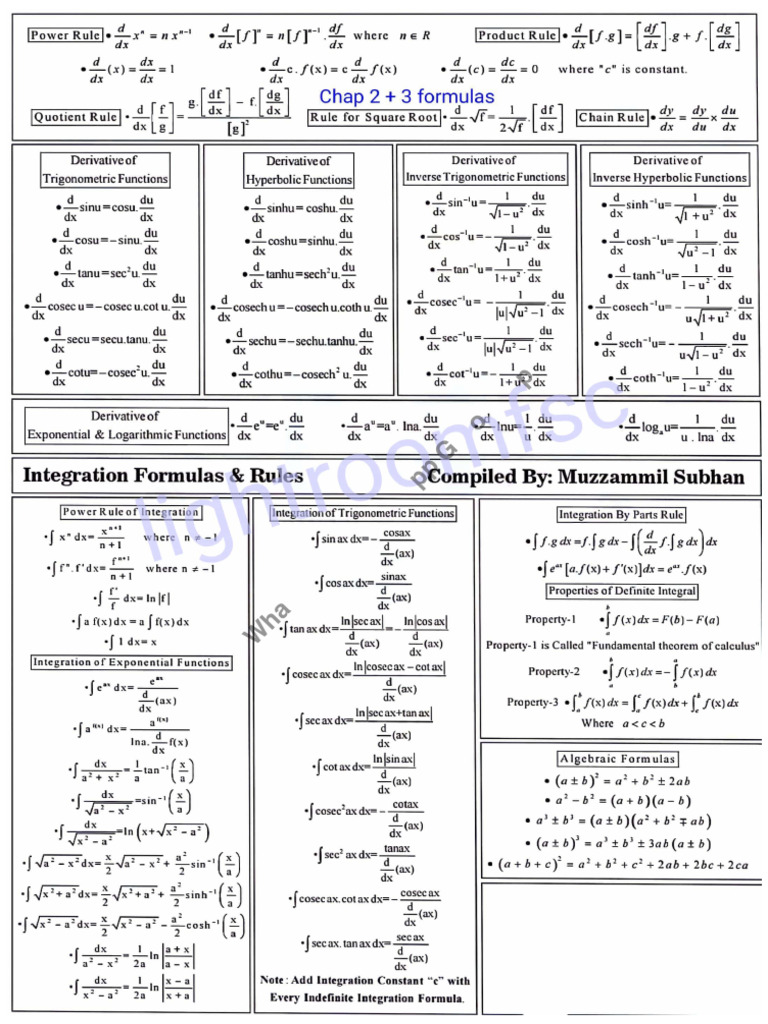 Maths Imp Chapters Example and Exercises With Formulas | PDF