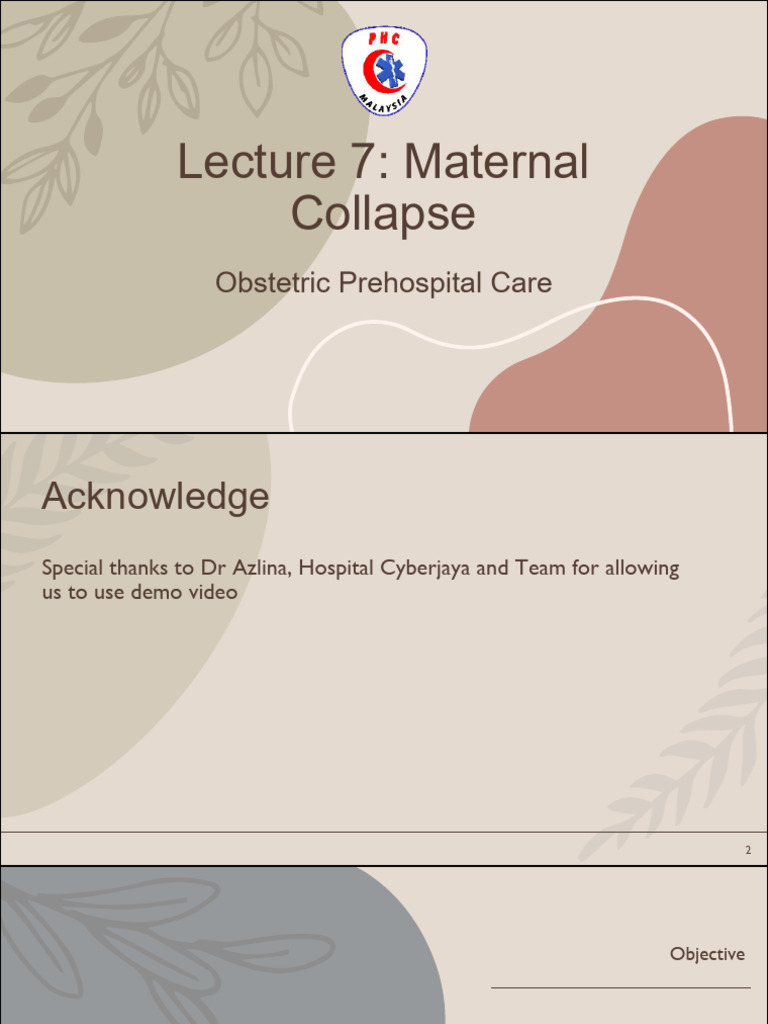 OBS PHLS Lecture 6 - Maternal Collapse (July 2024) | PDF ...