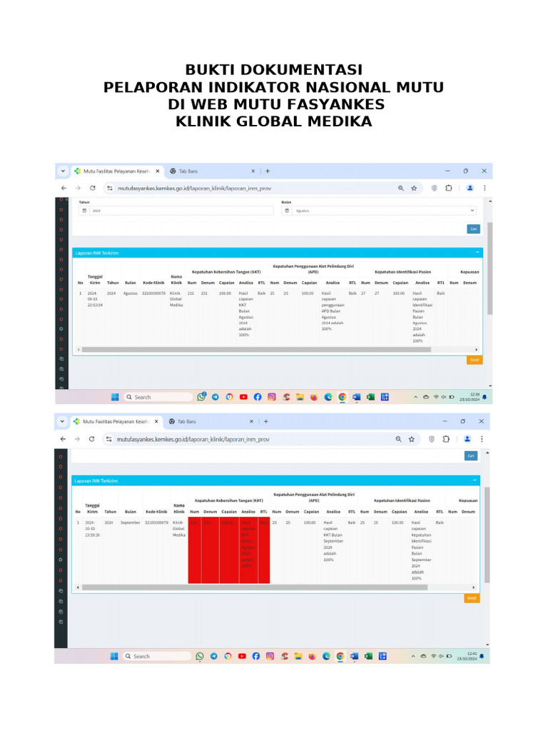 BUKTI PELAPORAN INM | PDF