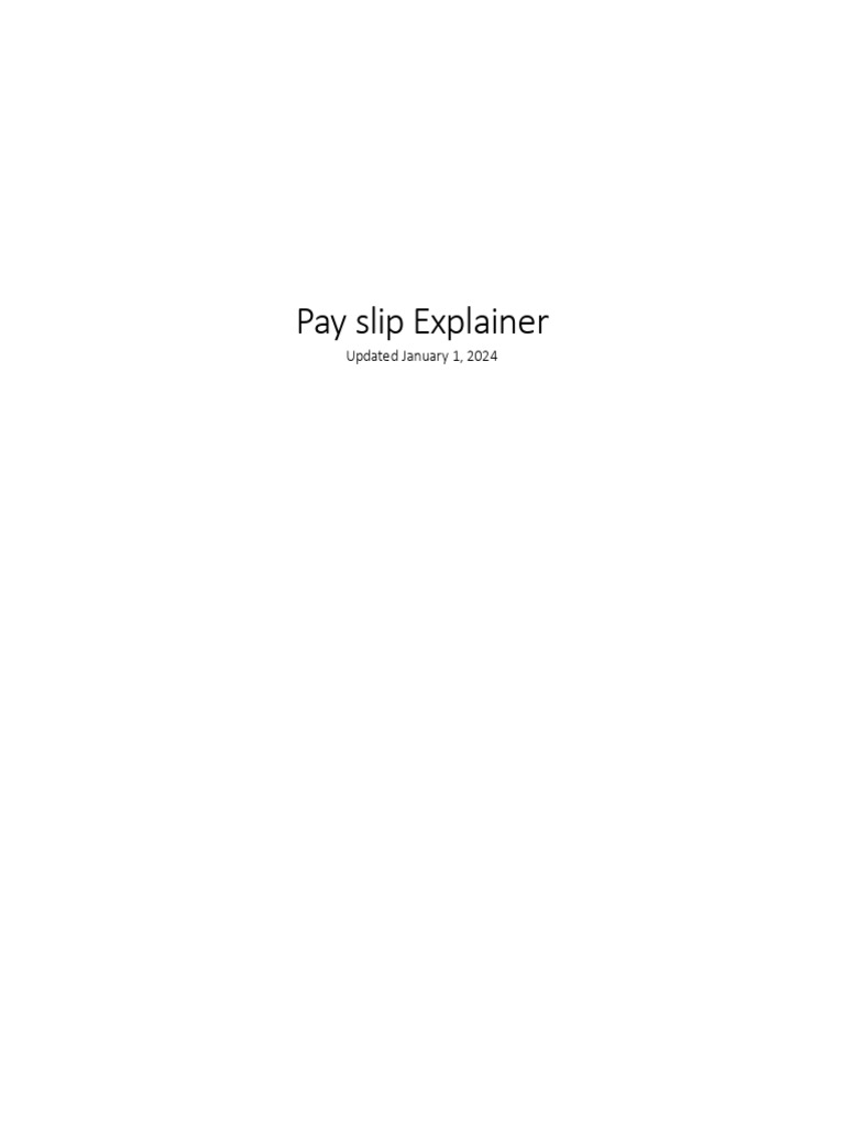 Payslip Explainer Guide 1 1 1 Pdf 401 K Payroll