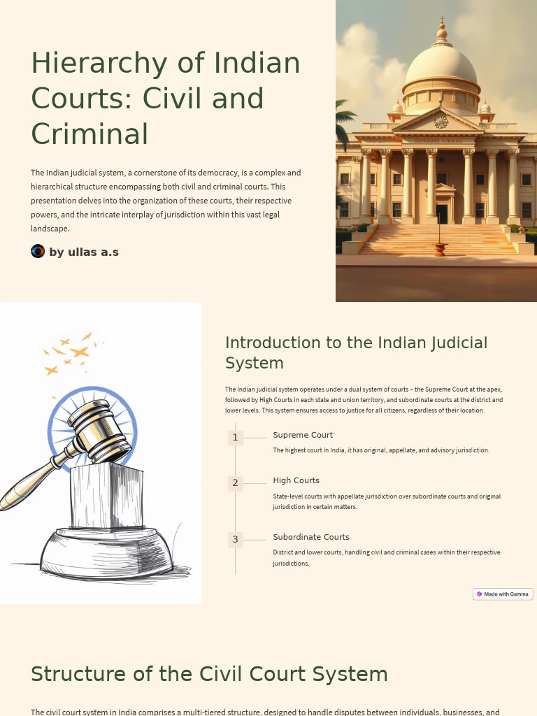 Hierarchy of Indian Courts Civil and Criminal | PDF | Supreme Courts ...