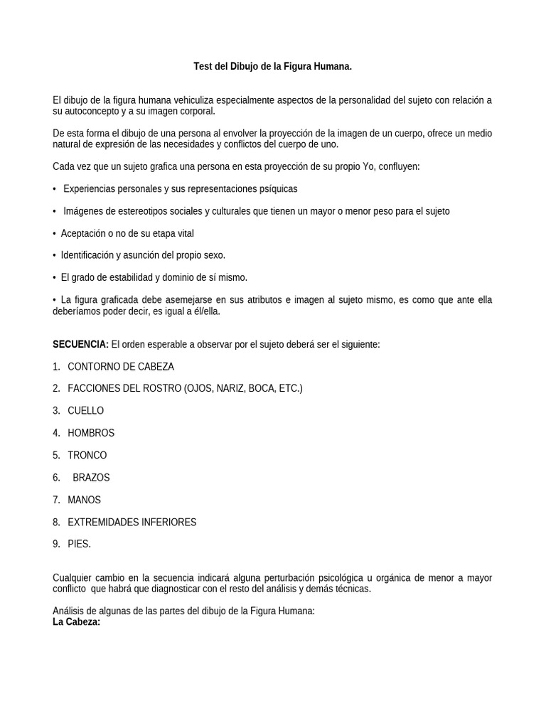 Test Del DFH | PDF | Las emociones | Sensación