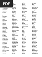 3000 Most Common English Words | PDF | Adolescence