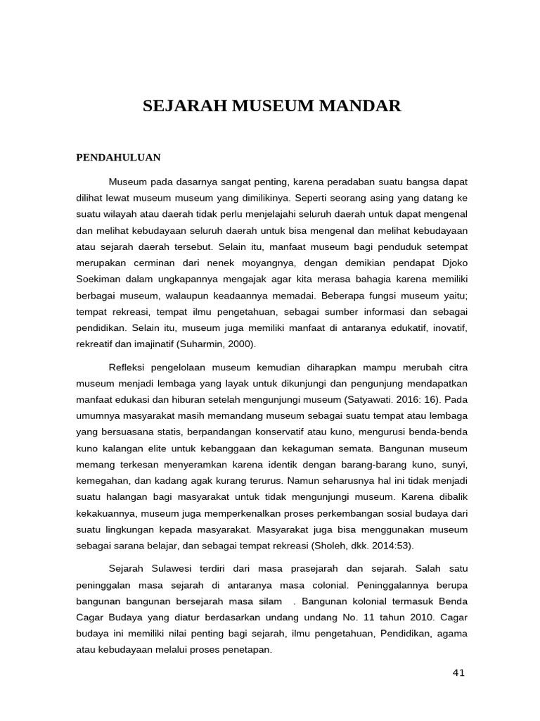 Sejarah Museum Mandar | PDF