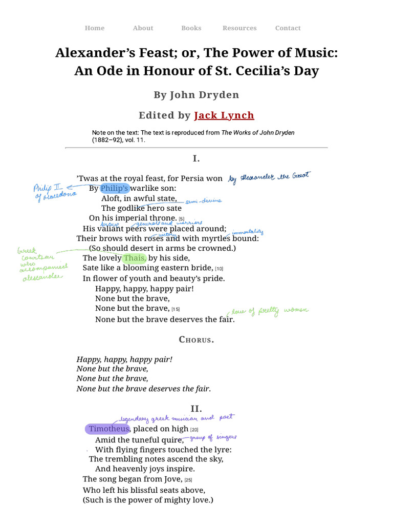 John Dryden, - Alexander's Feast - 241222 - 203029 | PDF | Dionysus