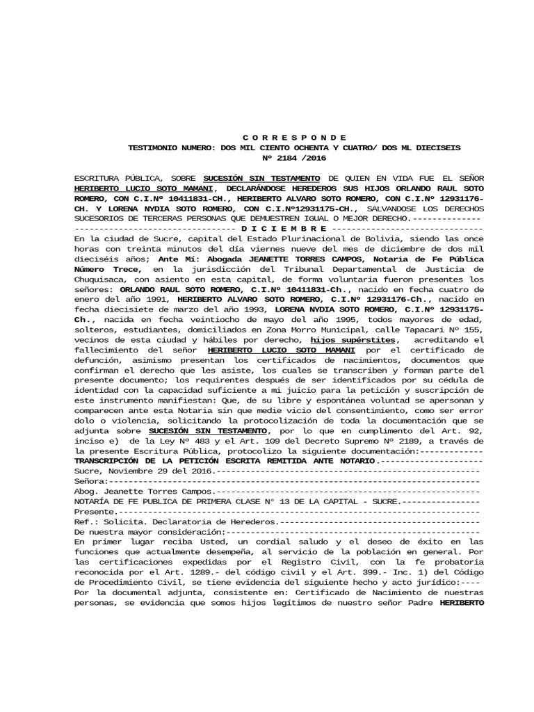 Declaratoria HIJOS | PDF | Bolivia | Justicia