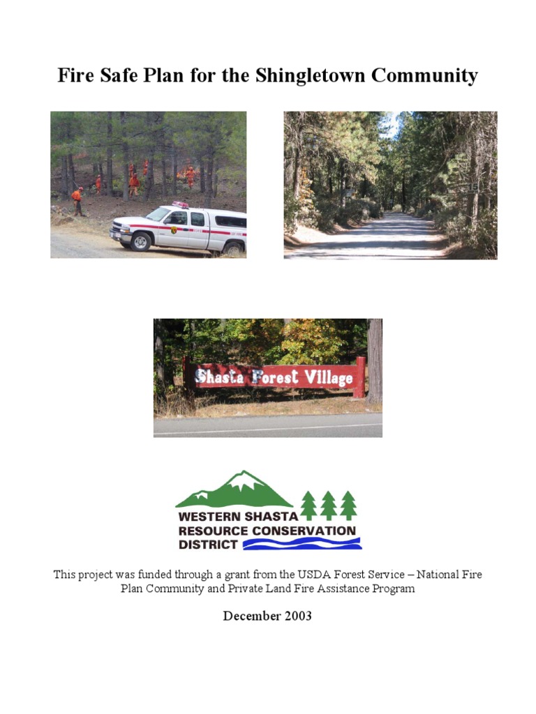 Shingletown Fire Safety Plan Update | PDF | Wildfire | Risk Management