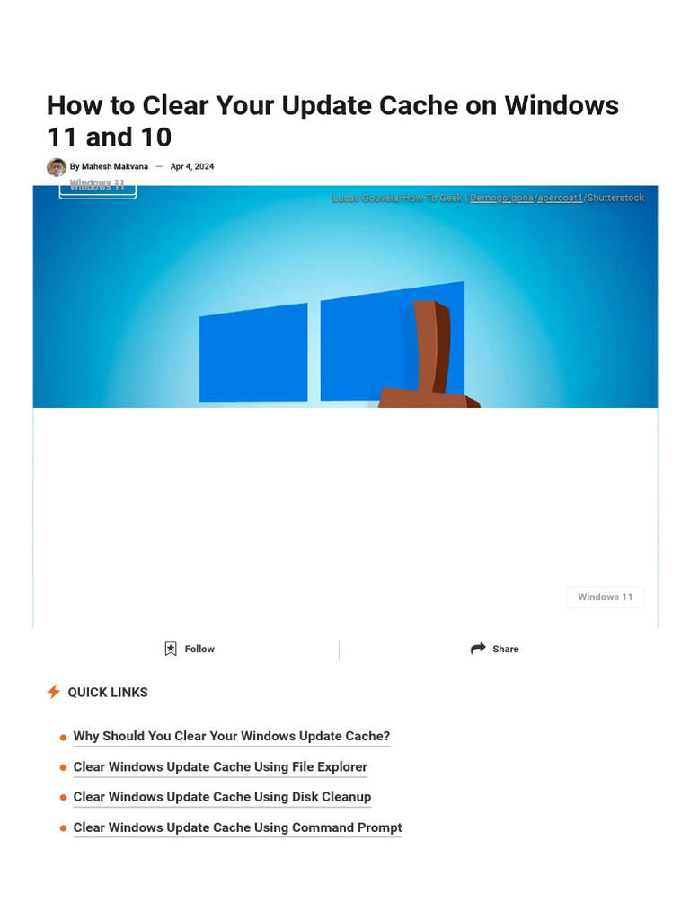 How To Clear Your Update Cache On Windows 11 and 10 | PDF | Software ...