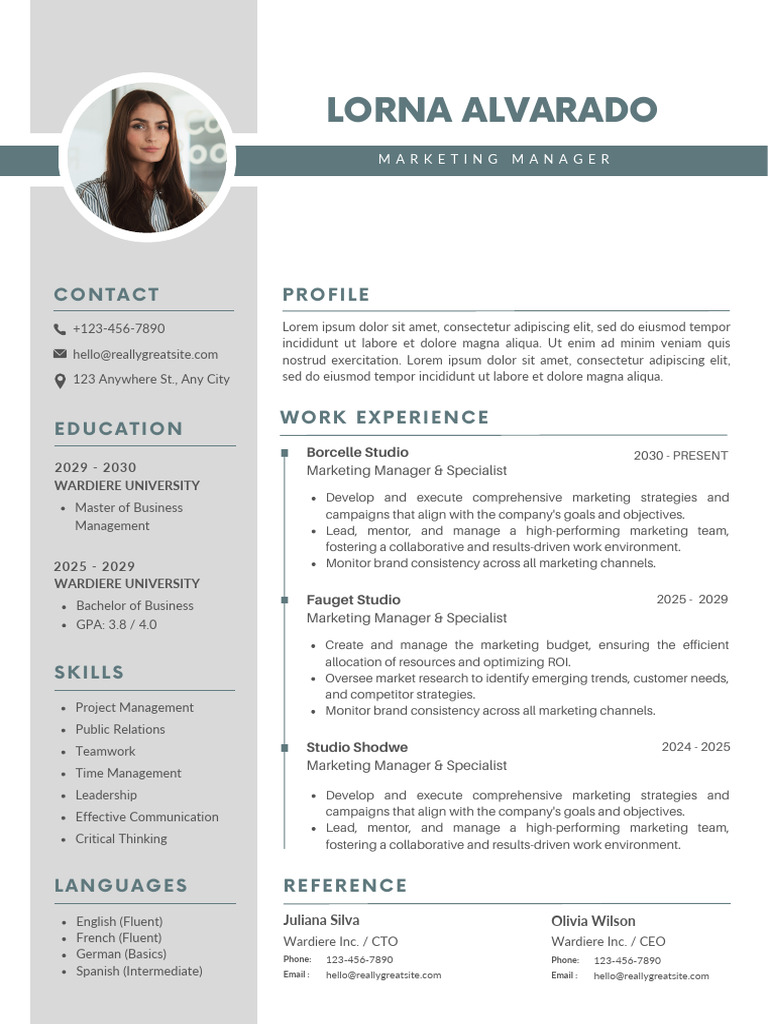 Gray and Green Simple Professional CV Resume | PDF | Business ...