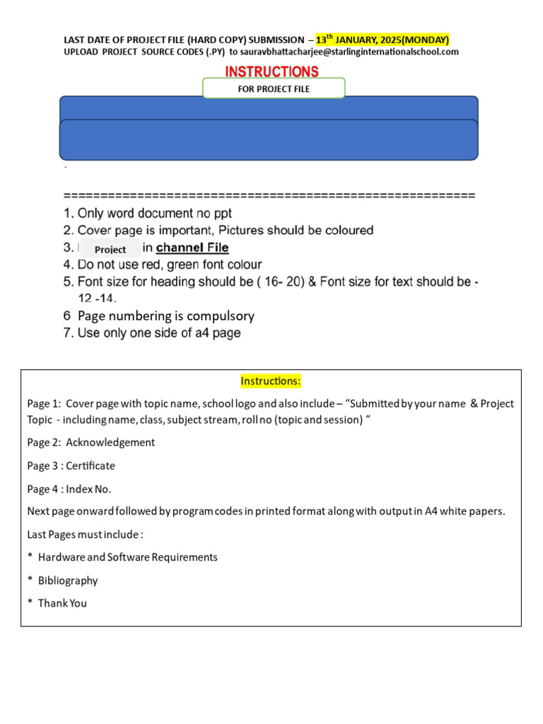 Project Submission Guidelines 2025 | PDF