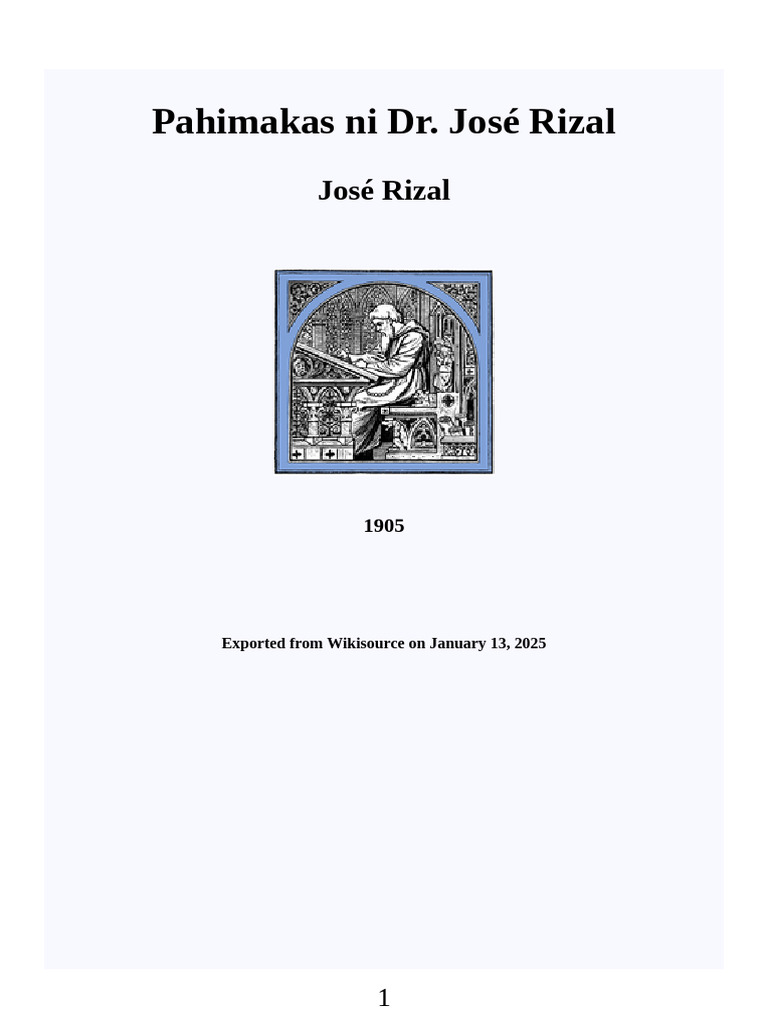 Pahimakas Ni Dr. José Rizal | PDF