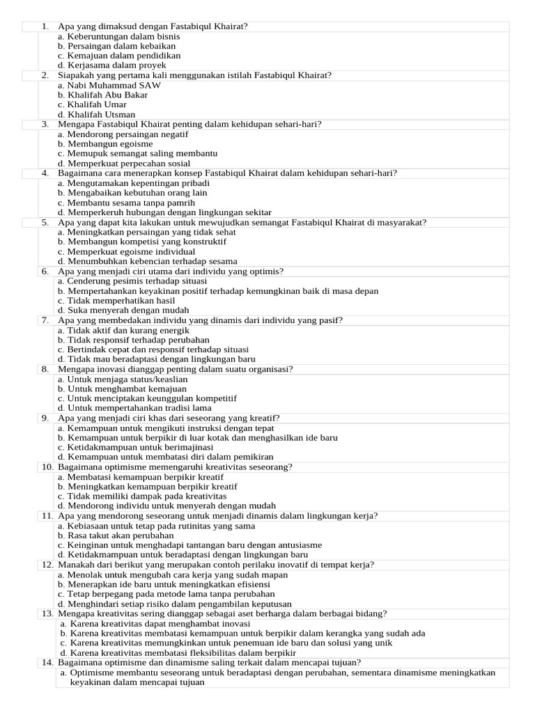 Soal Aqidah 12 Genap | PDF