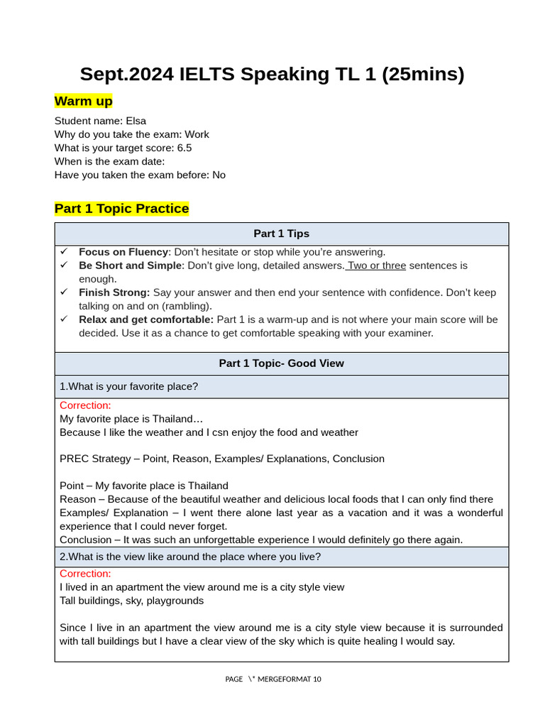 IELTS Speaking Tips & Practice Guide | PDF | Vocabulary | Fluency