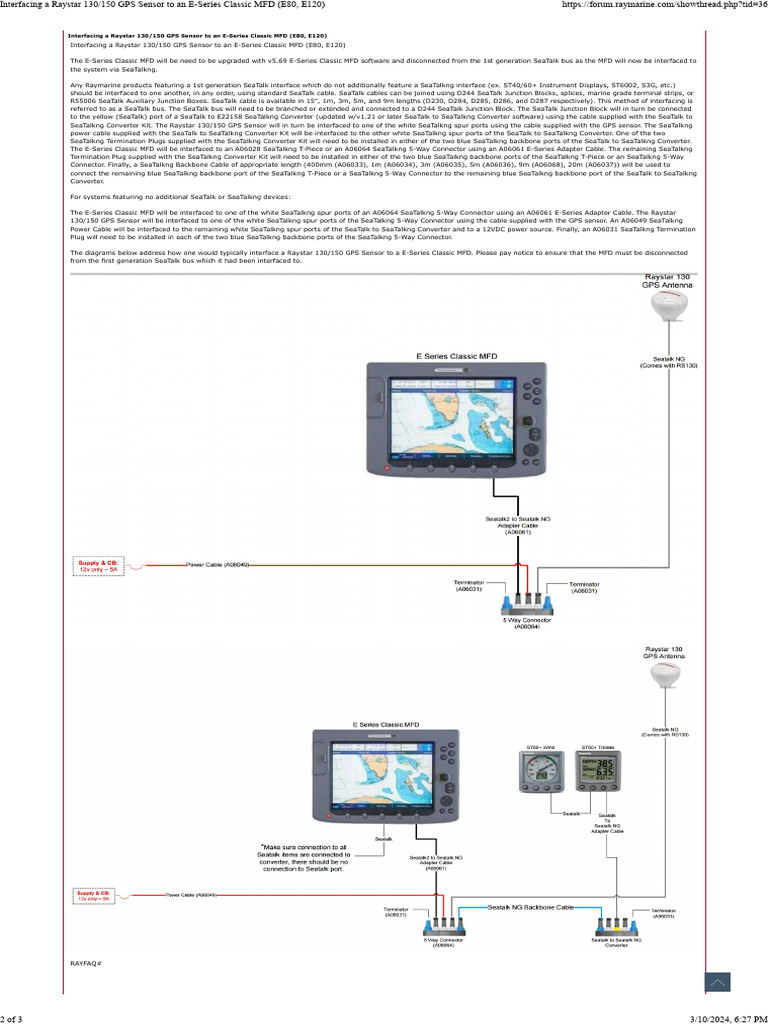 Interfacing A Raystar 130 - 150 GPS Sensor To An E-Series Classic MFD (E80, E120) | PDF ...