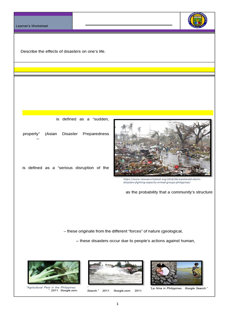 Week-1_DRRR | PDF | Natural Disasters | Hazards
