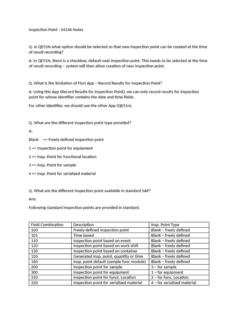 Inspection Point | PDF