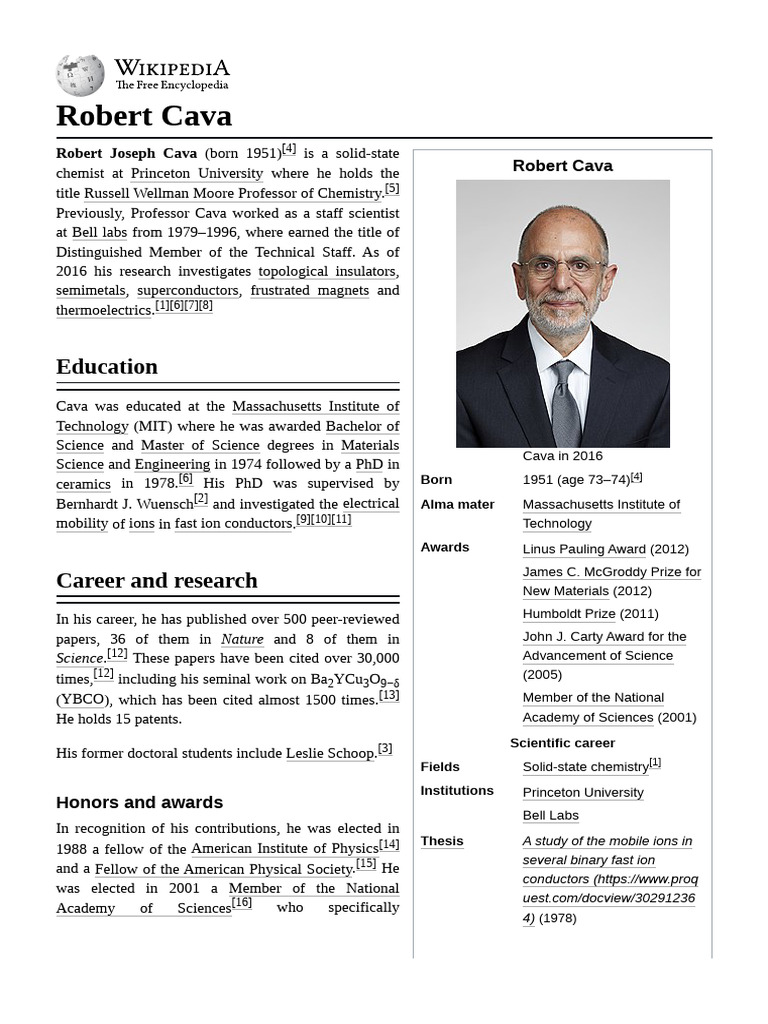 Robert_Cava | PDF | Physical Sciences