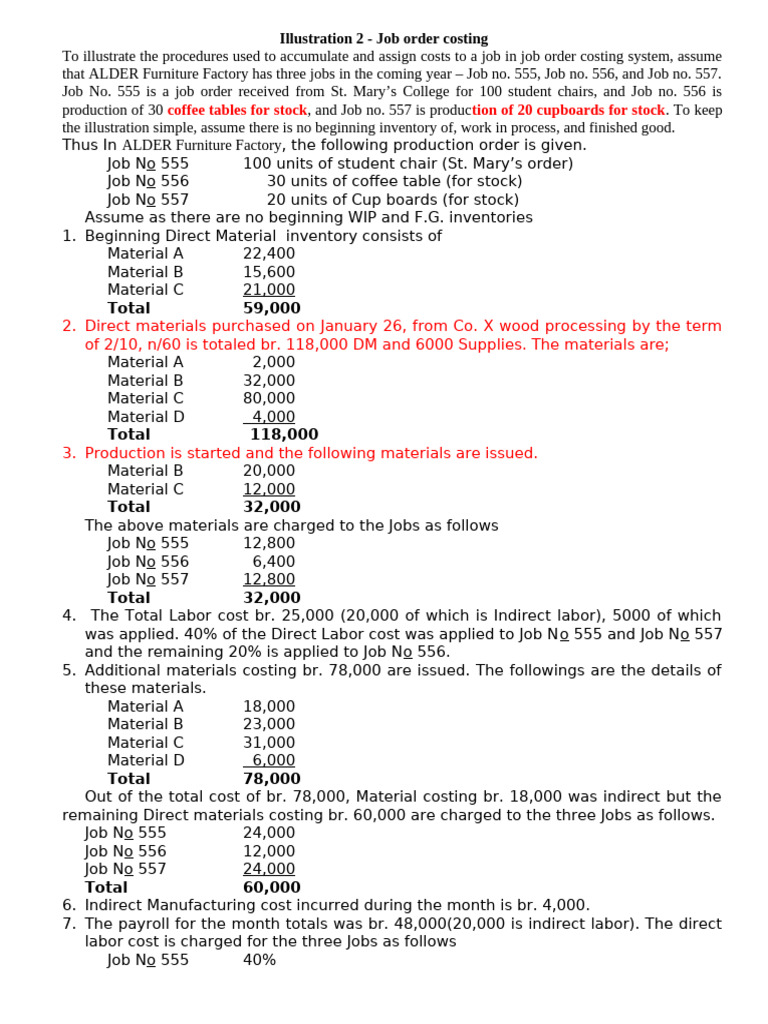 Hid Illustration 2 Job Order Costing | PDF | Debits And Credits | Cost ...