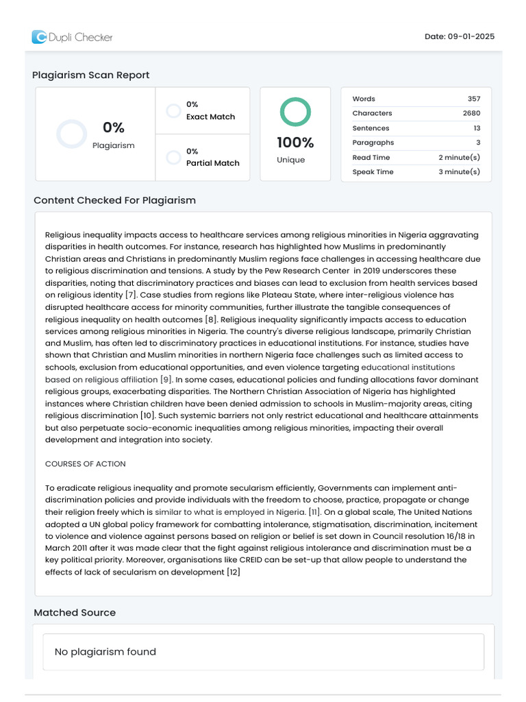 Duplichecker-Plagiarism-Report3 - Sahana | PDF | Discrimination | Discrimination & Race Relations