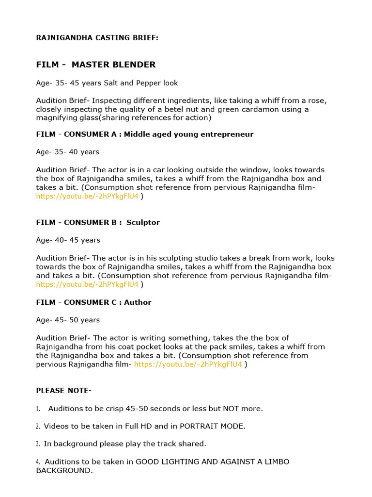 RAJNIGANDHA ANTI-CASTING BRIEF. | PDF