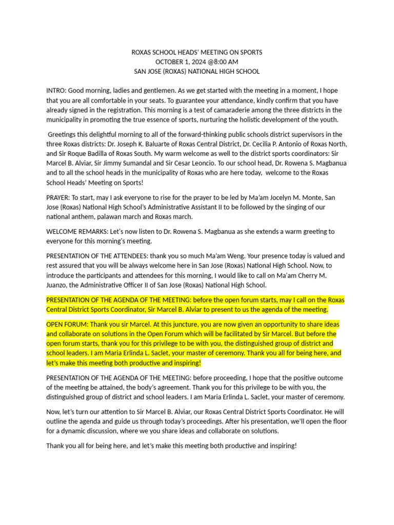 Emcee script | PDF Emcee script | PDF