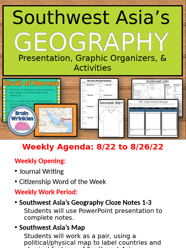 Southwest Asia Geography Activities Guide | PDF