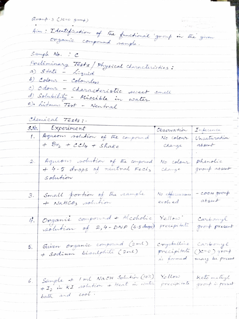 Ketone Group Characterization Tests | PDF