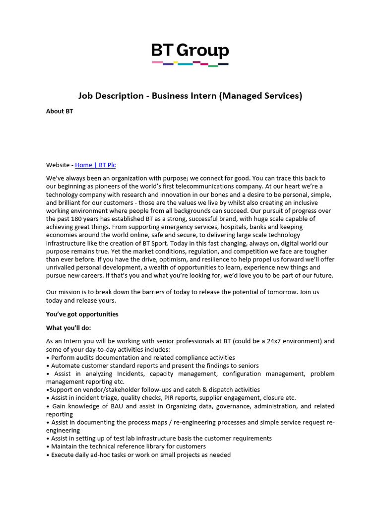 JD - Managed Services | PDF | Computer Network | Computing