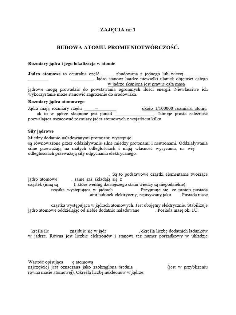 Chemia Zajecia Nr1 Materialy (E-Mail) | PDF