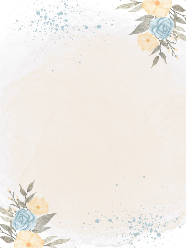 Natural Outline Flower A4 Stationery Paper Document | PDF