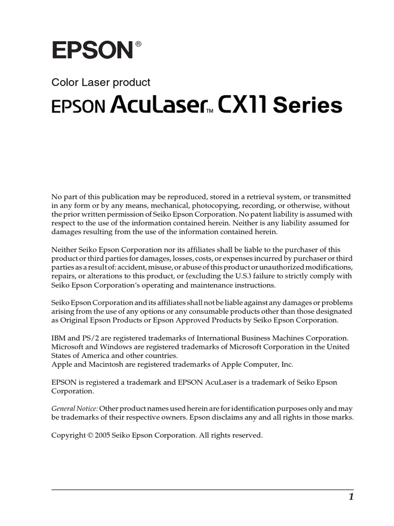 EPSON CX11NF Users Manual | PDF | Image Scanner | Fax