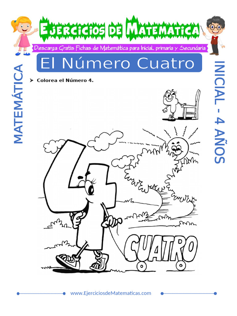 Actividades de El Número Cuatro para Niños de 4 Años | PDF