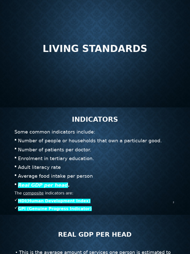 Living Standards | PDF | Income | Gross Domestic Product