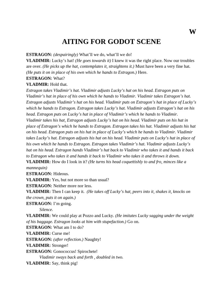 Hat Exchange in Waiting for Godot | PDF | Samuel Beckett