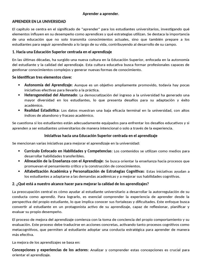 Aprender A Aprender | PDF | Aprendizaje | Enseñando