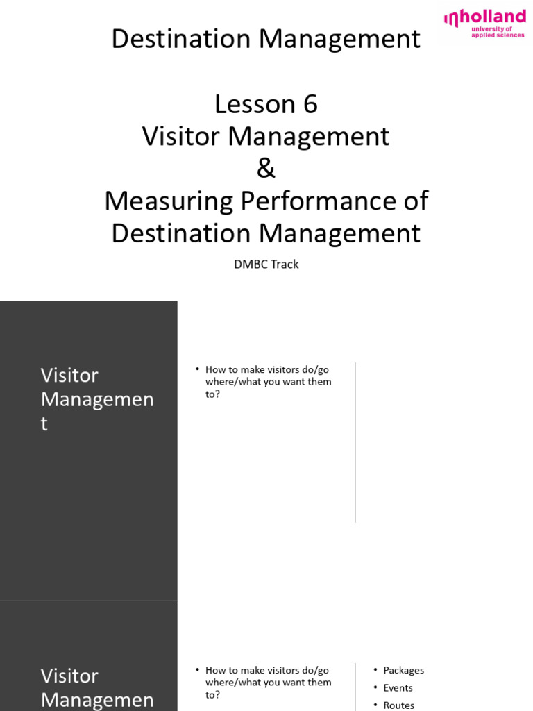 Lesson 6 Destination Management - Measuring Impact | PDF | Performance ...